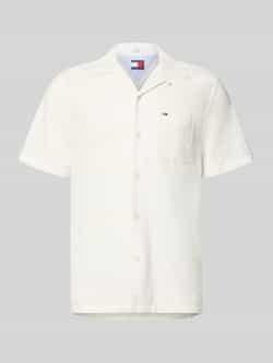 Tommy Jeans Regular Fit Freizeithemd aus Leinen-Baumwoll-Mix