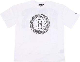 New Era Brooklyn Nets Logo Tee White/Black - - Sport - Herren - Wei&szlig; - L