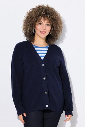 Ulla Popken Cardigan Strickjacke Kn&ouml;pfe V-Ausschnitt Langarm