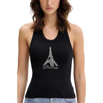 VETEMENTS Crystal Paris Halter Tank - - Tops - Damen - Schwarzk - XS