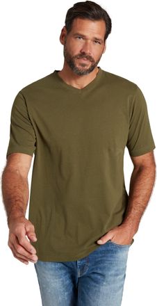 JP1880 Herren große Größen Menswear L-8XL bis 8XL, T-Shirt aus Jersey, Basic, V-Shirt, Reine Baumwolle, V-Ausschnitt, dunkel Khaki XXL 702415430-XXL