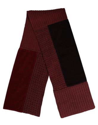 Dolce & Gabbana Mens Virgin Wool Blend Scarf Red Cotton