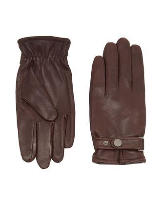 8 by YOOX LEATHER GLOVES WITH RECYCLED WOOL LINING