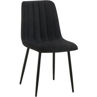 Clp Chaise de salle &agrave; manger moderne en rayures verticales matelass&eacute;es diff&eacute;rentes couleurs colore : noir