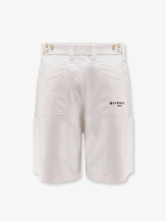 Givenchy Mens Cotton Bermuda Shorts With Logo White