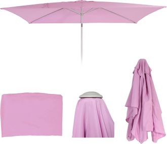 Mendler Ersatz-Bezug für Sonnenschirm N23, Sonnenschirmbezug Ersatzbezug, 2x3m rechteckig Stoff/Textil 4,5kg UV 50+ - Flieder