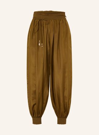 Zimmermann Satinhose Mahon Aus Seide Mit R&uuml;schen gruen