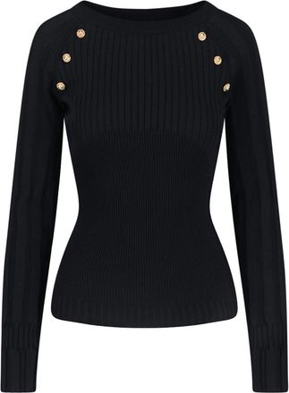 Balmain Pull Col Rond - Noir