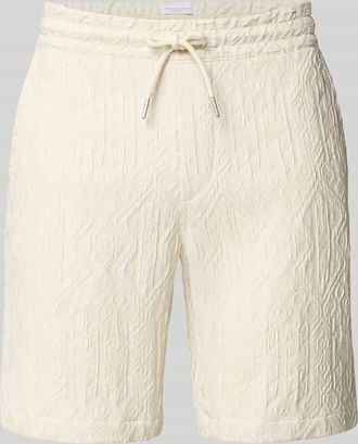Lindbergh Shorts aus Viskose-Mix mit Strukturmuster und elastischem Bund