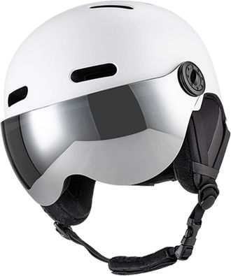 CHICIRIS Skihelm mit Schutzbrille, ABS-EPS-Innenfutter, Snowboard-Helm, Abnehmbares Innenfutter, Ohrpolster, 12 Bel&uuml;ftungs&ouml;ffnungen, Abnehmbares Visier, Sto&szlig;fe