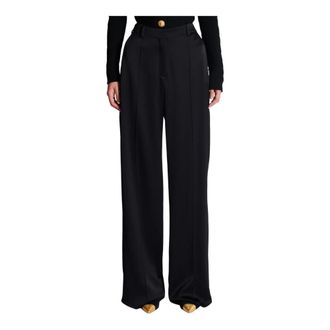 Balmain Gerade geschnittene- taillierte Satinhose - - Trousers - Damen - Schwarzk - S