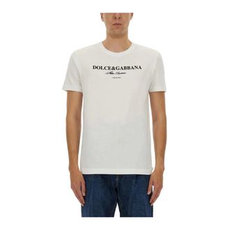 Dolce & Gabbana Homme, Tops, Blanc, Taille: L T-Shirt Graphique