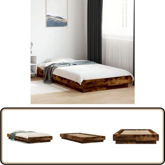 vidaXL Bettgestell R&auml;uchereiche 100x200 cm Holzwerkstoff - Holzbettfassungen - Bettrahmen - Doppelbett - Einzelbett - Massivholzbette