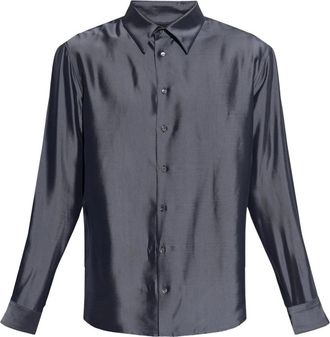 Giorgio Armani Chemise en satin - Homme - Chemises - Bleu - Taille: L