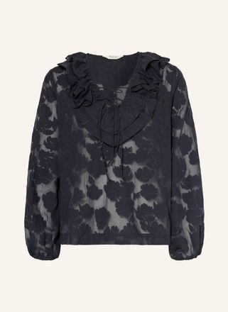 Part Two Blusenshirt Mit R&uuml;schen blau