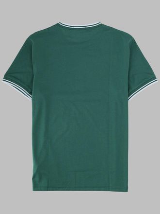 Fred Perry Double Stripe Cotton T-Shirt - Green