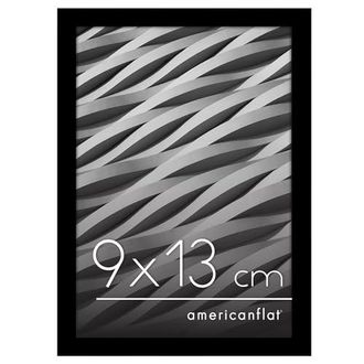 Americanflat Bilderrahmen 9x13 cm aus Kunststoff - Fotorahmen 13x9 cm mit bruchsicherer Scheibe - inklusive Ständer und integrierter Aufhängung für Hoch- und Querf
