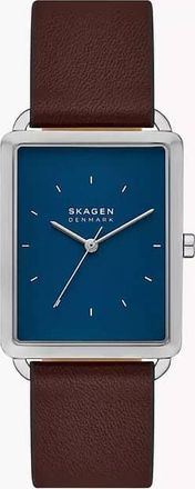 Skagen Hagen - Montre homme &agrave; trois aiguilles en acier inoxydable argent&eacute; - Marron