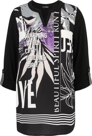 Doris Streich Blumenbluse mit Strass - - Blouses & Shirts - Damen - Lila - 2XS
