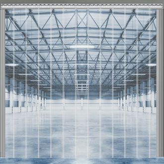 Shanna PVC Streifenvorhang 13Stk 183*213cm, Transparent Lamellenvorhang Outdoor Vorhang Plane, Wetterfest Spritzwassergeschützt Industrie Trenn Stallvorhang 