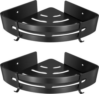 NUOBESTY 2 Stück Teiliges Edelstahl Eckregal für Badezimmer Rostfrei und Korrosionsbeständig Wandmontiertes Aufbewahrungsregal mit Schnelltrocknender Oberfläch