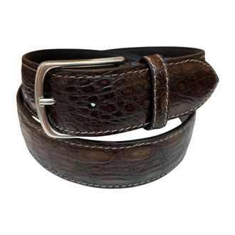 Paolo Vitale Handgefertigter G&uuml;rtel aus Krokodilleder - - Accessories - Herren - Braun - 105 CM
