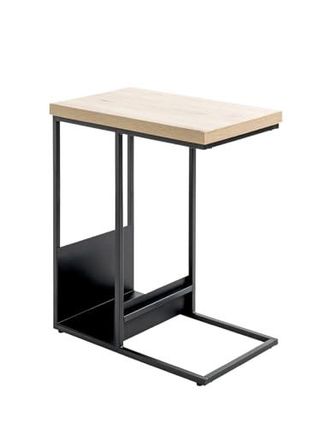 Haku Möbel Beistelltisch, Eiche, schwarz, MDF, Metall - Maße: B 30 x H 60 x T 50 cm, Style: Modern