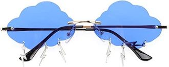 Valiclud Nuage Lunettes de soleil vintage sans monture Lunettes de soleil drôles Lunettes disco Lunettes de soleil Flash Gland pour femmes et hommes Lunettes t
