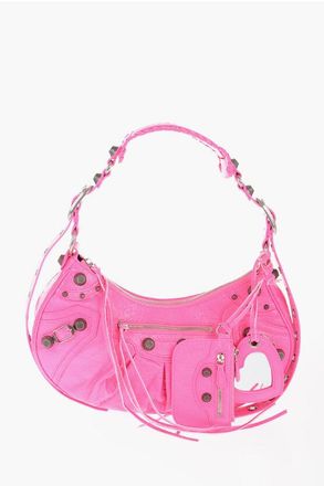 Balenciaga Crakled Effect Fluo Leather LE CAGOLE Shoulder Bag with Meta Gr&ouml;&szlig;e Uni