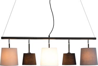 Invicta Interior Moderne Hängeleuchte LEVELS 100 cm schwarz grau weiß Design by KARE Deckenlampe E14 Pendelleuchte Leinen