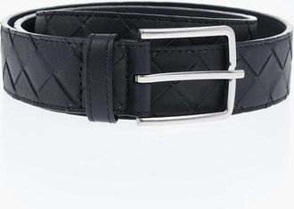 Bottega Veneta Braided Leather Belt 35mm Gr&ouml;&szlig;e 85