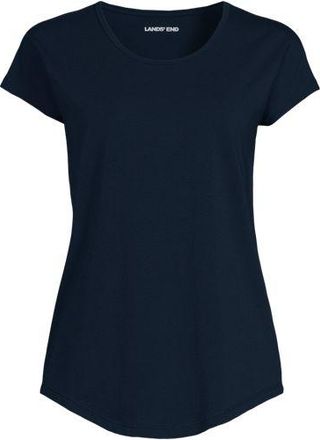 Lands End Shirt aus Baumwolle/Modal-Mix mit Ballett-Ausschnitt, Damen, Größe:56-58 plus, Blau, Baumwolle Modal, by Lands End