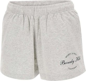 Sporty & Rich Femme, Shorts, Gris, Taille: 38 FR Beverly Script Disco Short