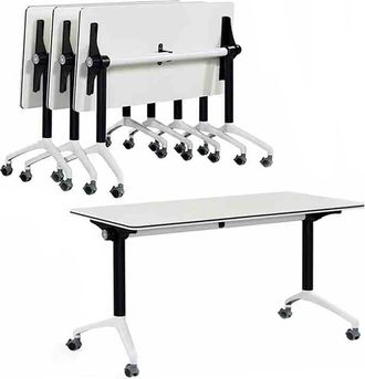 Generic Mobiler Klapptisch, 4er-Set klappbare Konferenztische mit Rollen, mobiler Klapptisch f&uuml;r Schulungen, klappbare Konferenztische mit Klappplatte, f&uuml;r B&uuml;