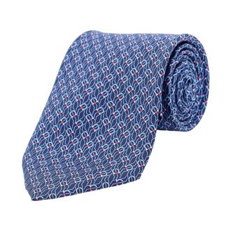 Ferragamo Seidenkrawatte mit ikonischem Gancini-Motiv - - Accessories - Herren - Blau - ONE SIZE