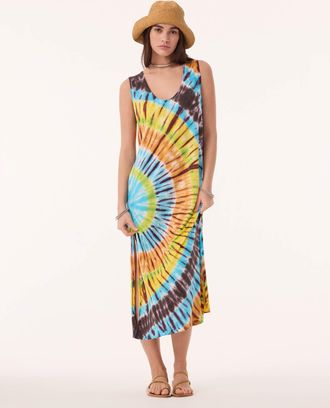 Kujten Robe longue tie & dye plume - Robe Ramo Feather