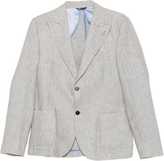 Daniele Alessandrini Homme, Vestes, Beige, Taille: XL 115 Giacca Gessata Lino