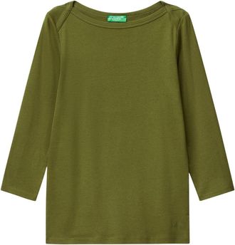 Benetton Damen Maglia M/L 3ga2e16a1 T-Shirt, gr&uuml;n, Medium