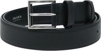 Prada Ceinture Vintage Pr&eacute;-poss&eacute;d&eacute;e - Homme - Pre-owned - Noir - Taille: ONE Size