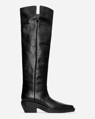 Arket Overknee-Stiefel Aus Leder -Schwarz