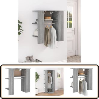 vidaXL Flurschrank Grau Sonoma 97,5x37x99 cm Holzwerkstoff - Flurschrank - Kleiderschrank - Holzschrank - Wohnzimmermöbel - Regal