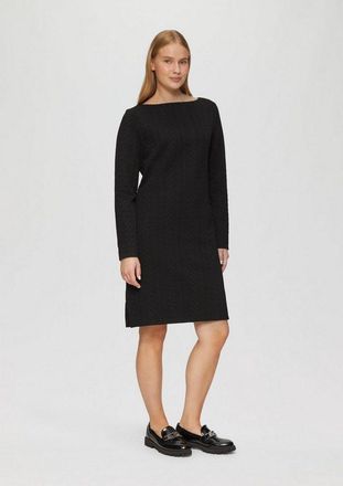 s.Oliver Minikleid Kleid Strukturiertes Jacquard-Kleid mit U-Boot-Ausschnitt