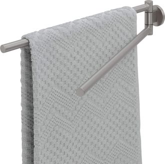 Tiger Noon Handtuchhalter mit zwei schwenkbaren Armen, Edelstahl gebürstet, B x H x T: 4,9 x 7,8 x 45,3 cm