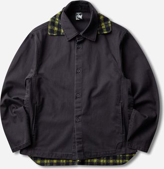 GR10K Men s FR KLOPMAN MARS Plaid Welding Overshirt Black
