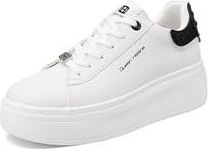 Queen Helena Baskets Alte Platform Femme X34-14, X34 15 Blanc et Noir, 41 EU