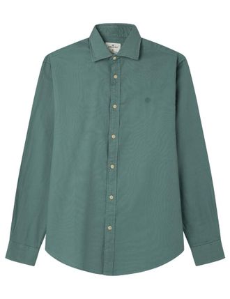 Springfield Herren Structure Light Oxford Shirt with Tree Embroidery and Nacar Buttons Leichtes Hemd, gr&uuml;n, M