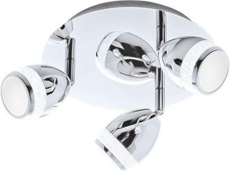 Briloner Plafonnier led Lampe de salle de bain pivotant et orientable Ø22cm 12W Chrome IP44