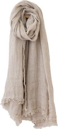 LinenMe Cheche Femme et Homme, Écharpe, Foulard, Chale - 100% Lin - Taille 100 x 200 cm - pour lété, la plage, léger, respirant, avec Franges - Natural