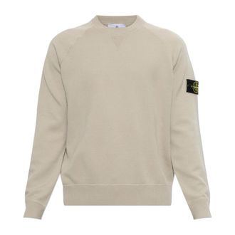 Stone Island Wollpullover mit &Auml;rmelpatch - - Knitwear - Herren - Beige - M