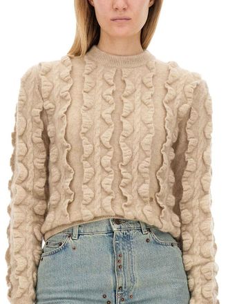Moschino Virgin Merino Wool Blend Sweater - Beige
